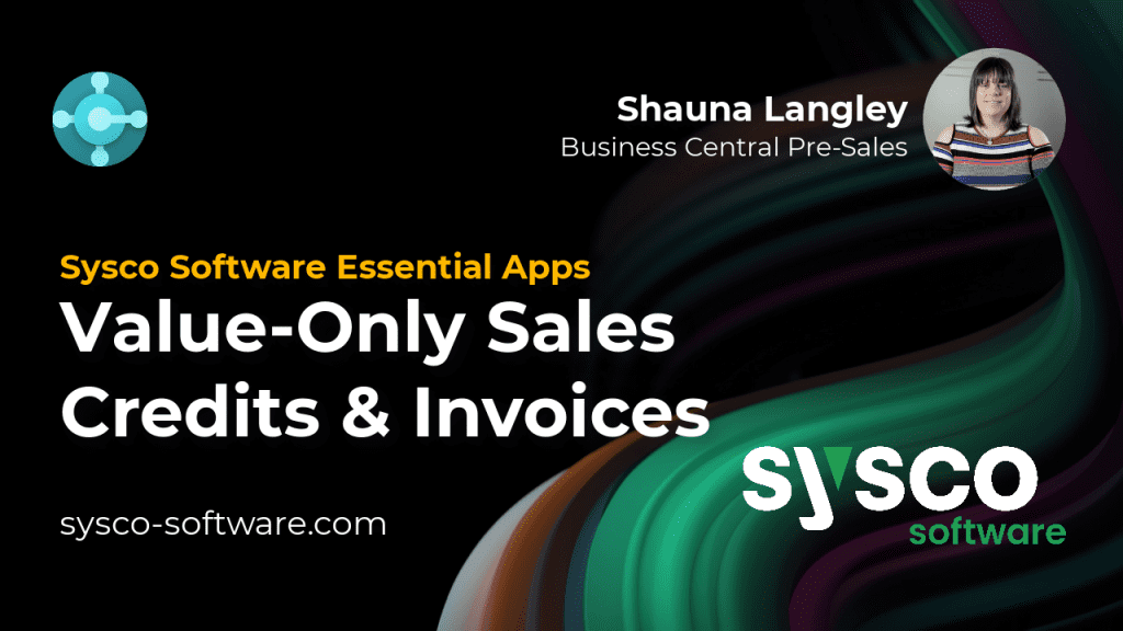 Value Only Sales Credits and Invoices | Microsoft Dynamics 365 ...